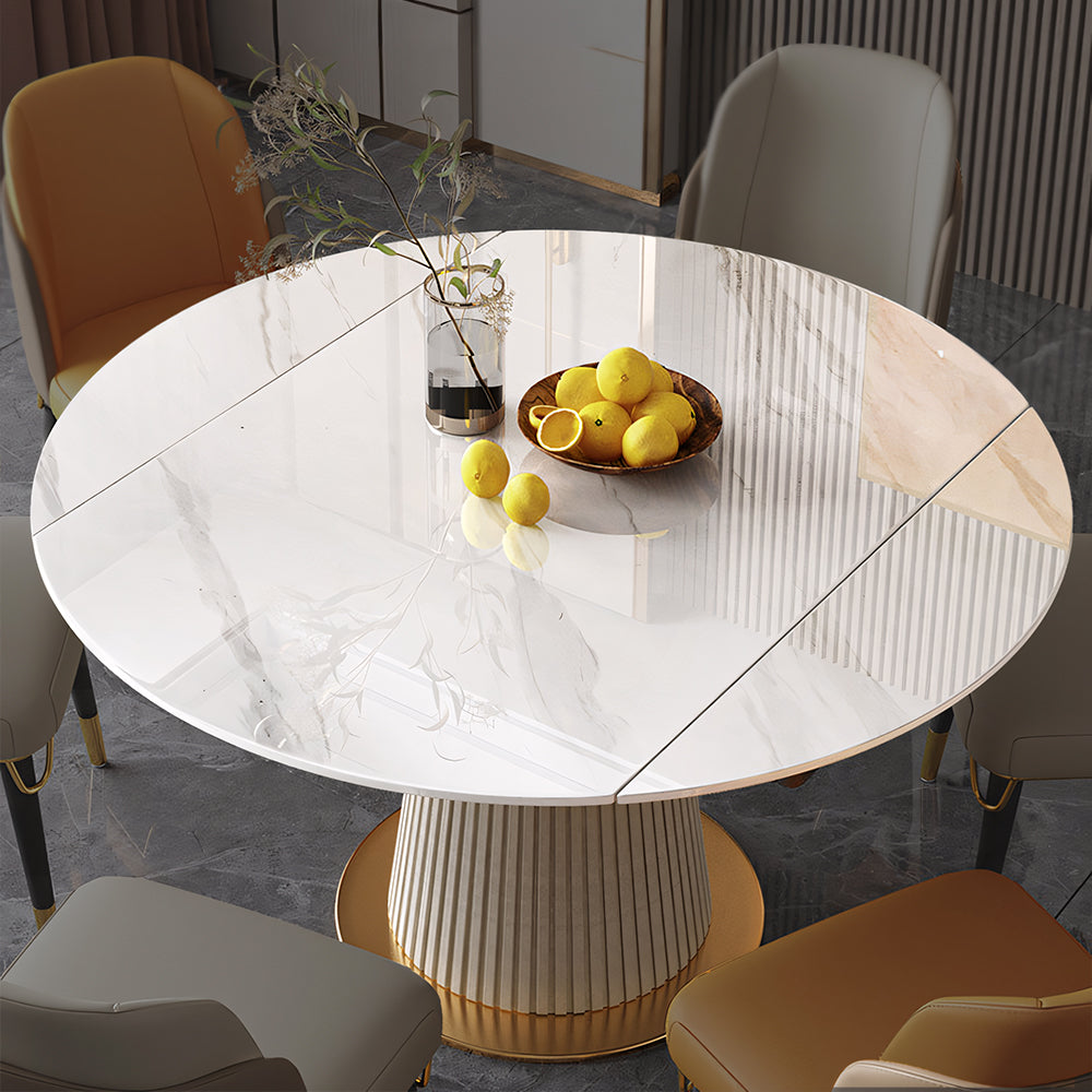 50.7" Convertible Folding Dining Table Round to Square Expandable Din ...