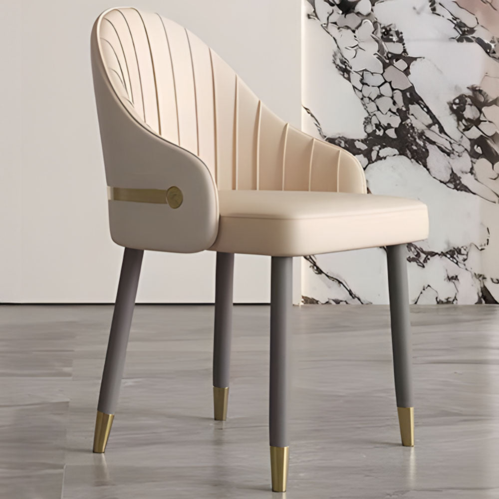 Set of 2 Modern Luxury Dining Chairs with Curved Backrest and Dual-To ...