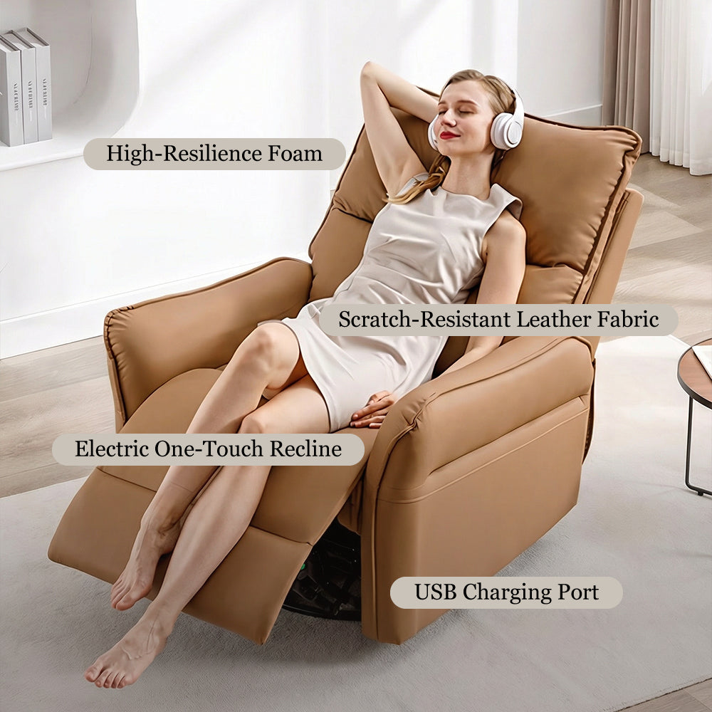 Electric Power Recliner Chair with Rocking & Swivel Function Modern C ...