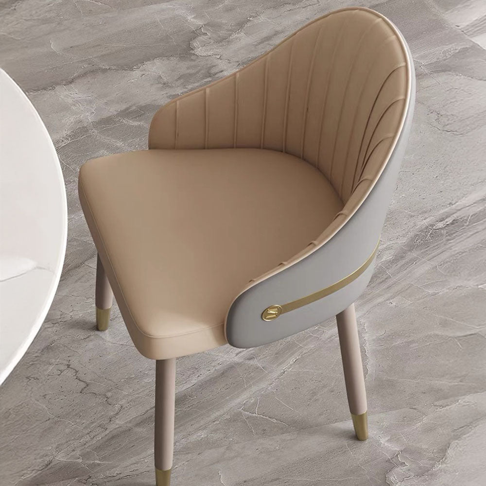 Set of 2 Modern Luxury Dining Chairs with Curved Backrest and Dual-To ...