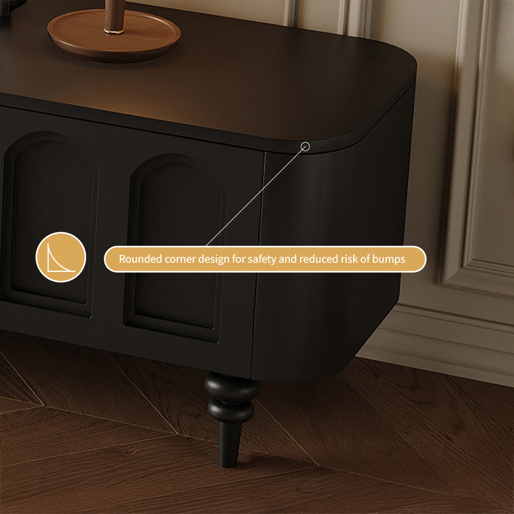 TV Stand Elegant Arch Design TV Console with Center Sliding Doors ...