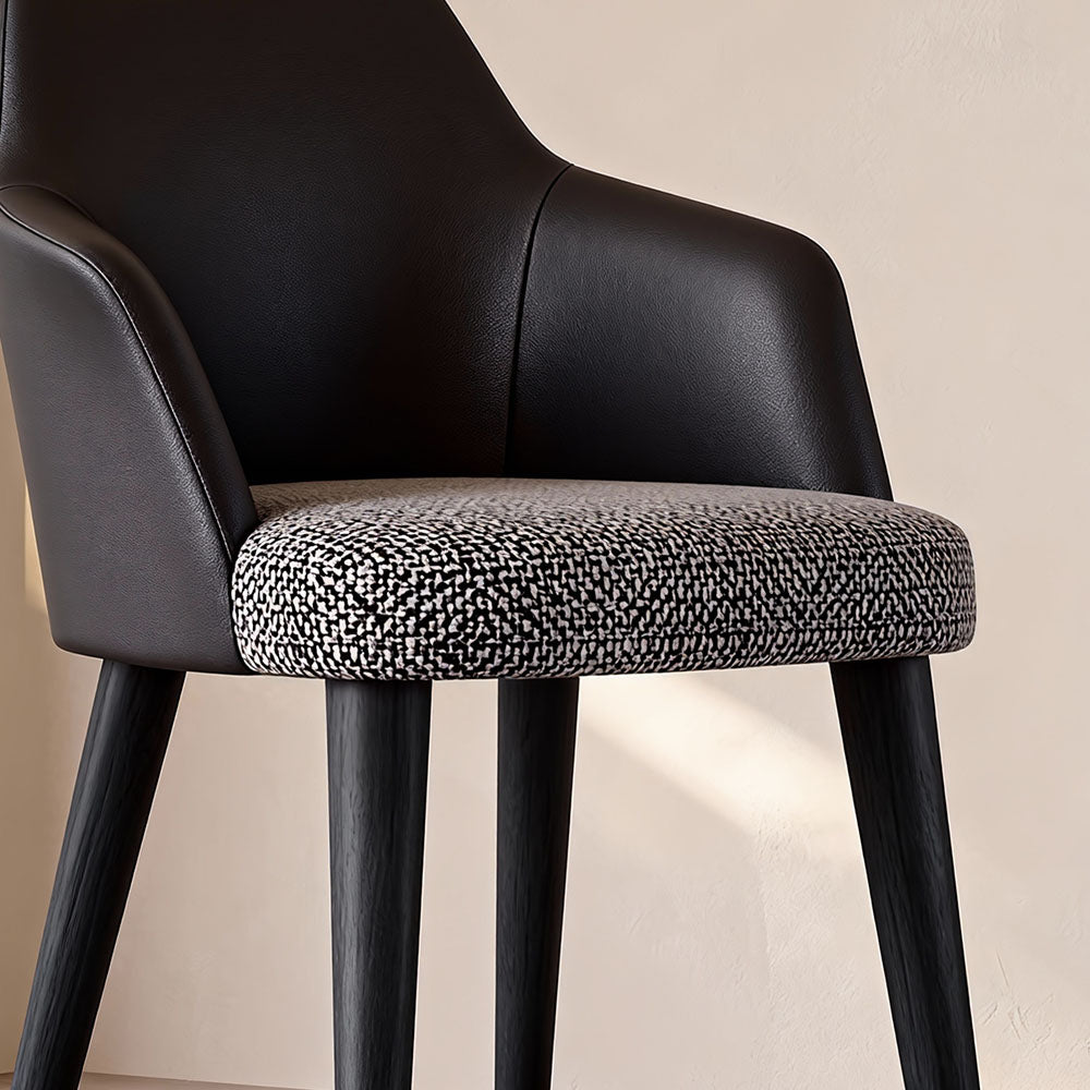 Contemporary Upholstered Dining Chair Set of 2 Faux Leather Backrest ...